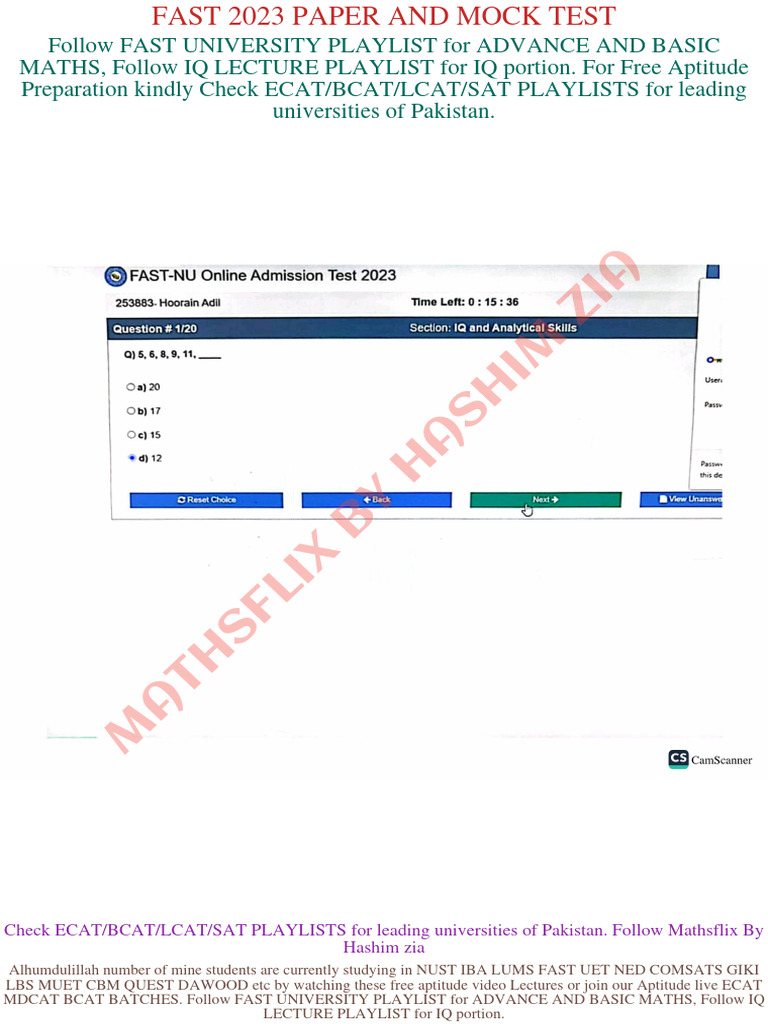 Fast 2023 Test and Mock Test | PDF | Sat | Standardized Tests