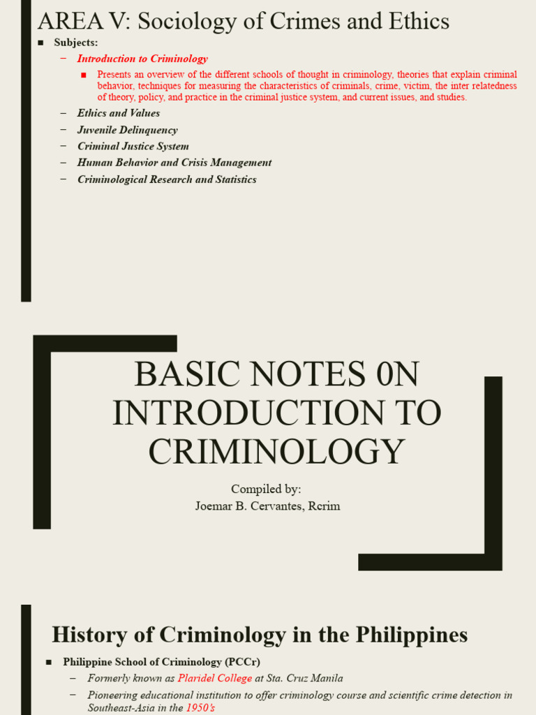 Crim 5-Introduction To Criminology | PDF | Crimes | Crime & Violence