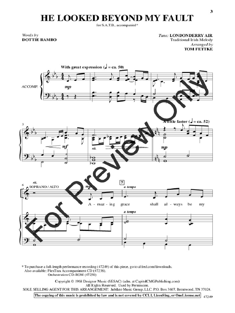 He Looked Beyond My Fault | PDF