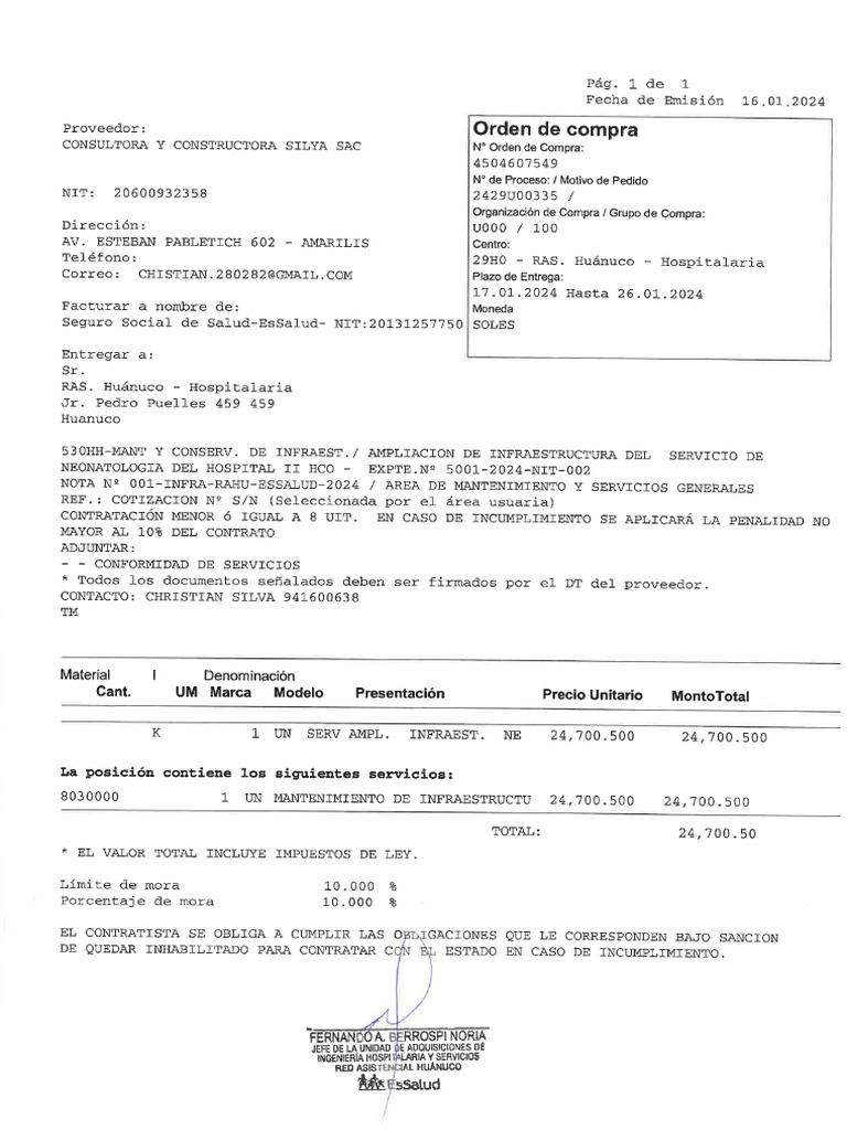 002 Orden de Compra - Consultora Silya | PDF