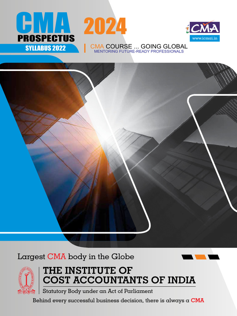 CMA Prospectus Syllabus 2022 | PDF | Management Accounting | Accountant