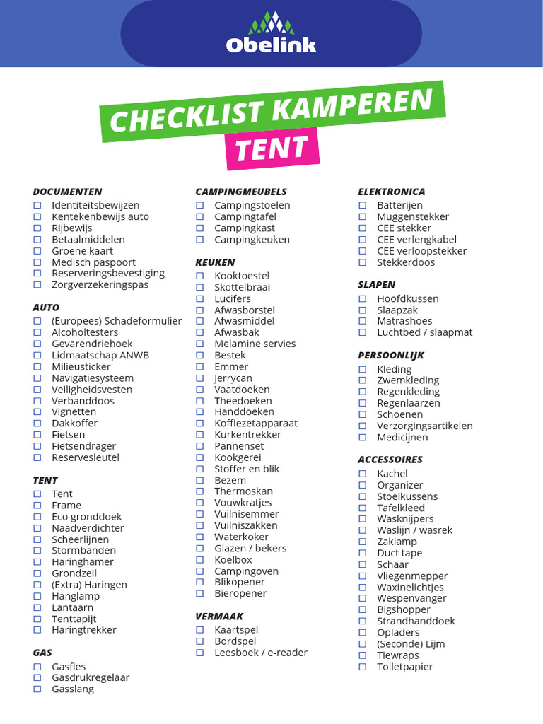 Checklist NL Tent v2 | PDF