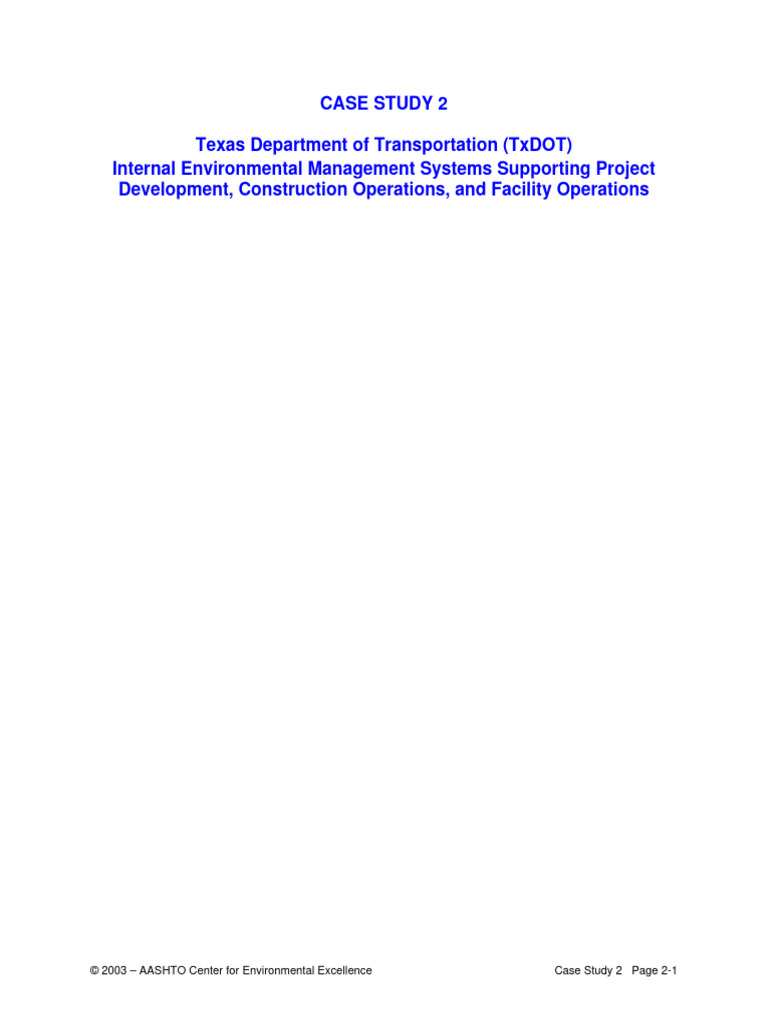 CASE STUDY 2 Texas Department of Transportation (TxDOT) (PDFDrive ...