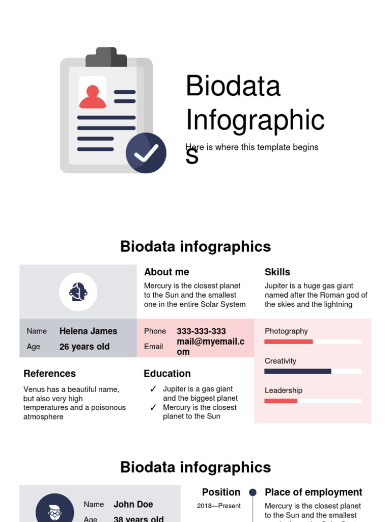 Biodata Infographics by Slidesgo | Download Free PDF | Planets ...