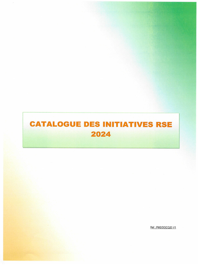 Catalogue Des Initiatives Rse 2024 | PDF