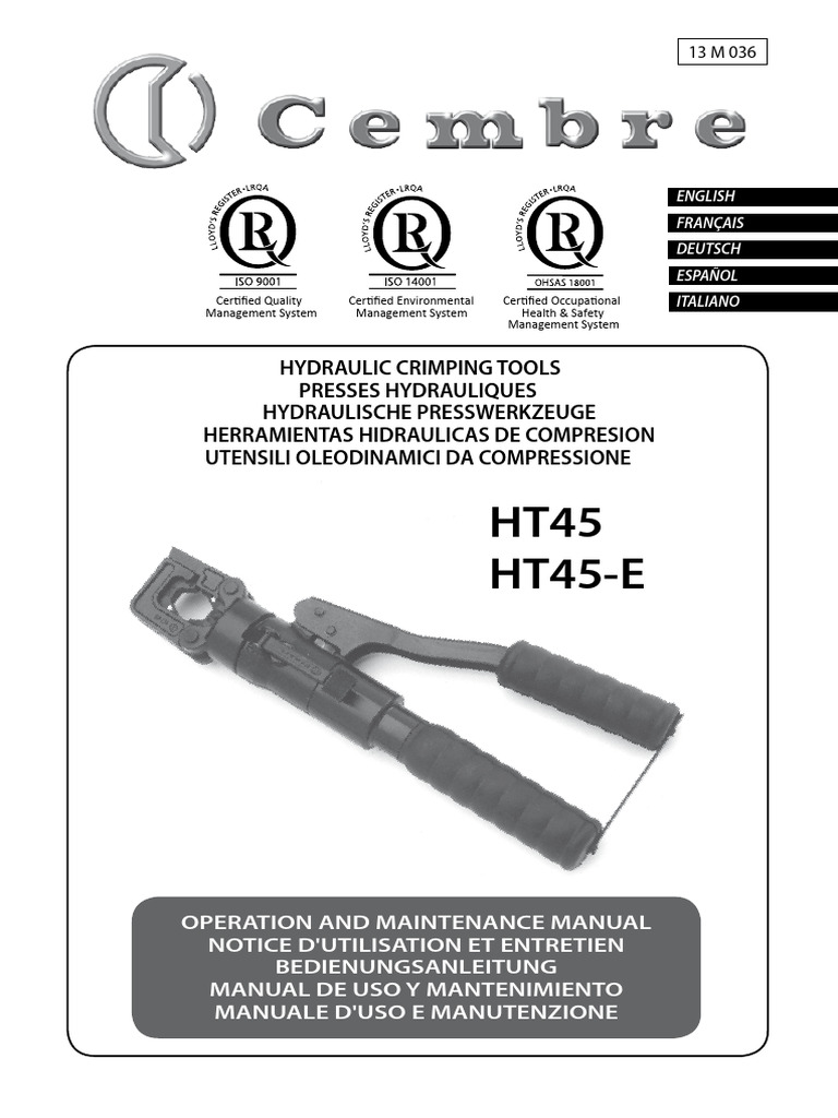 Ht45-E-Operation and Maintenance Manual-01-En | PDF | Electrical Connector