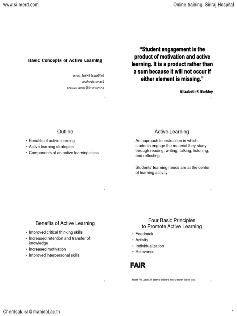 ActiveLearning Online 2017a Handout | PDF | Learning | Educational Technology