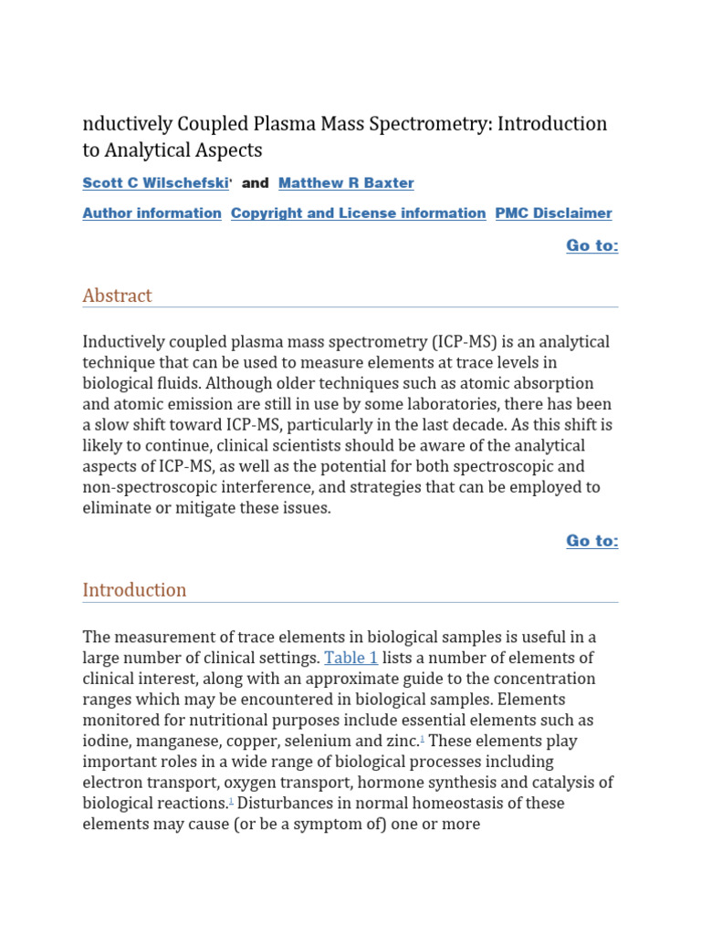 Nductively Coupled Plasma Mass Spectrometry | PDF | Atomic Absorption ...