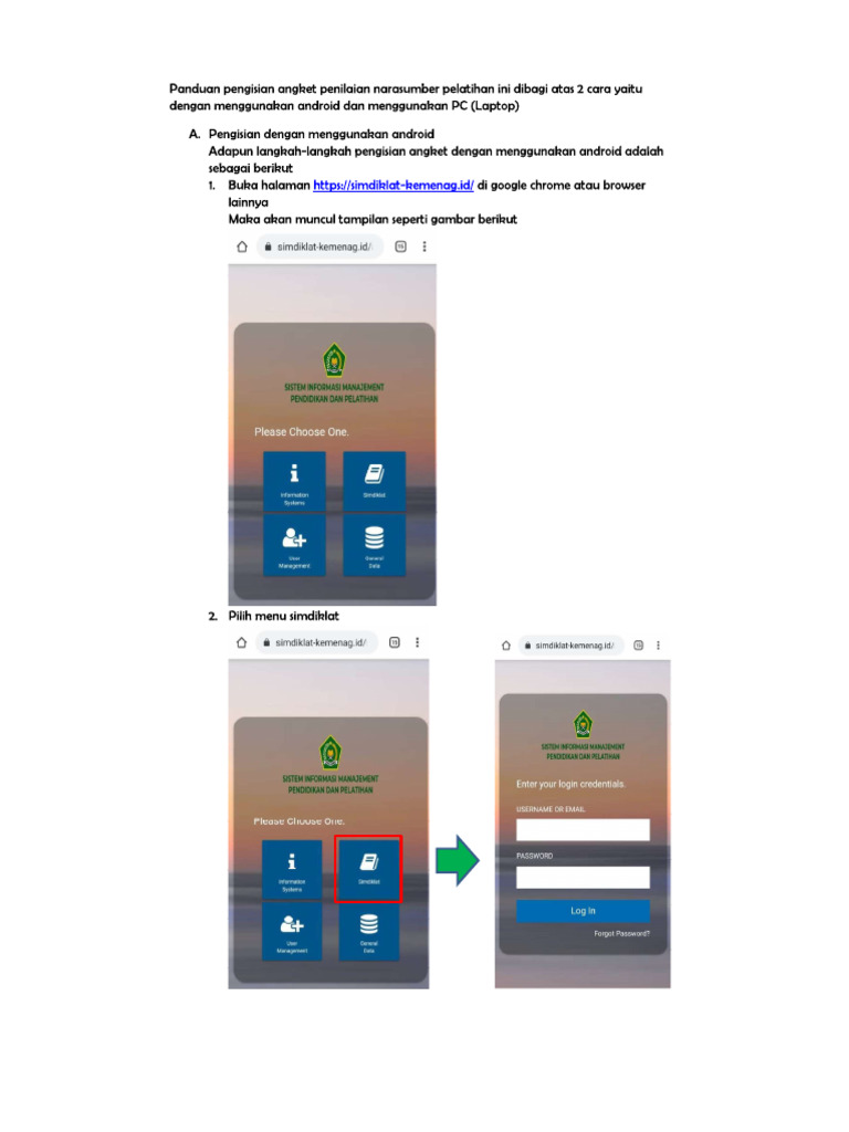Panduan Penilaian Melalui Aplikasi Simdiklat - Pdf.crdownload | PDF