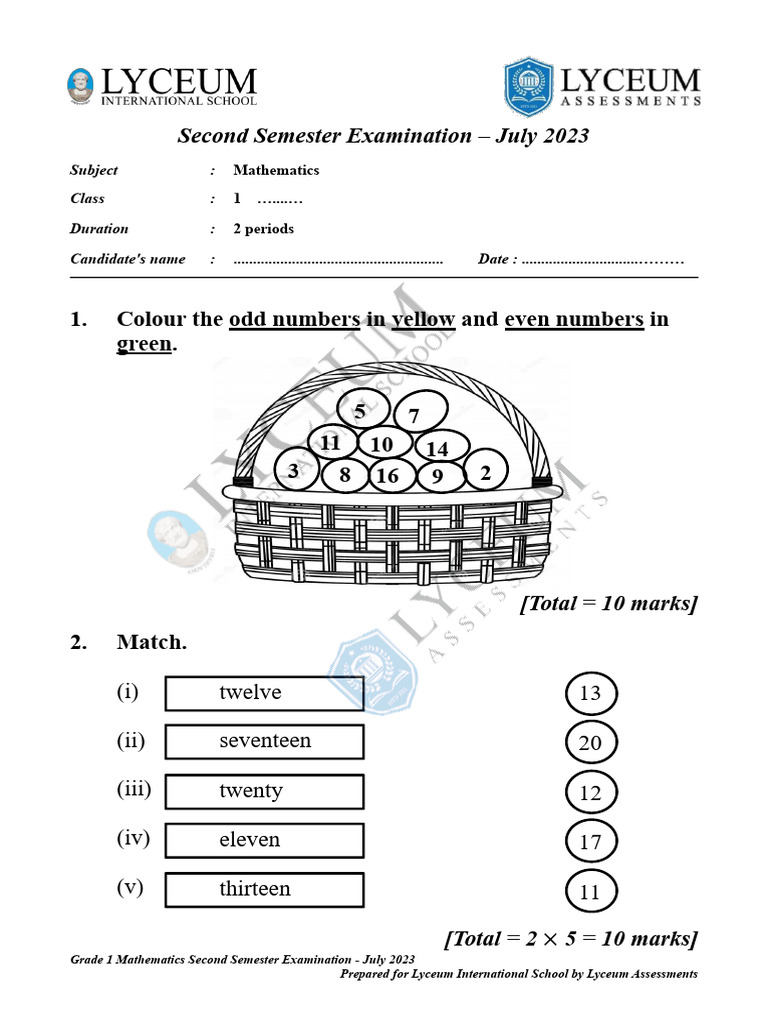 Grade 1 Mathematics | PDF