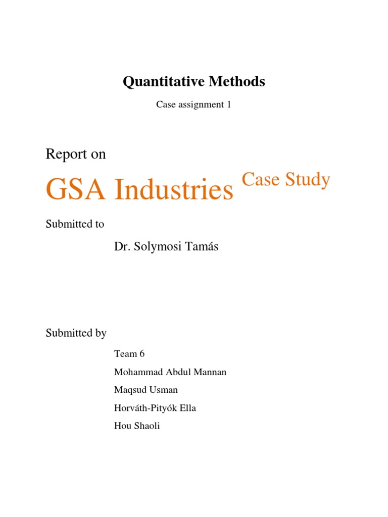 GSA Industries: Case Study | PDF | Net Profit | Profit (Accounting)