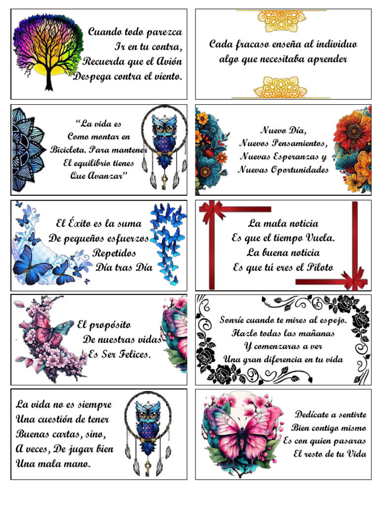 Tarjetas Motivacionales | PDF