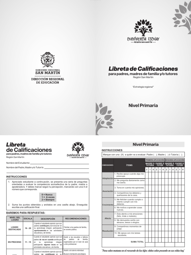Libreta Primaria | Descargar gratis PDF | Aprendizaje | Ciencia cognitiva