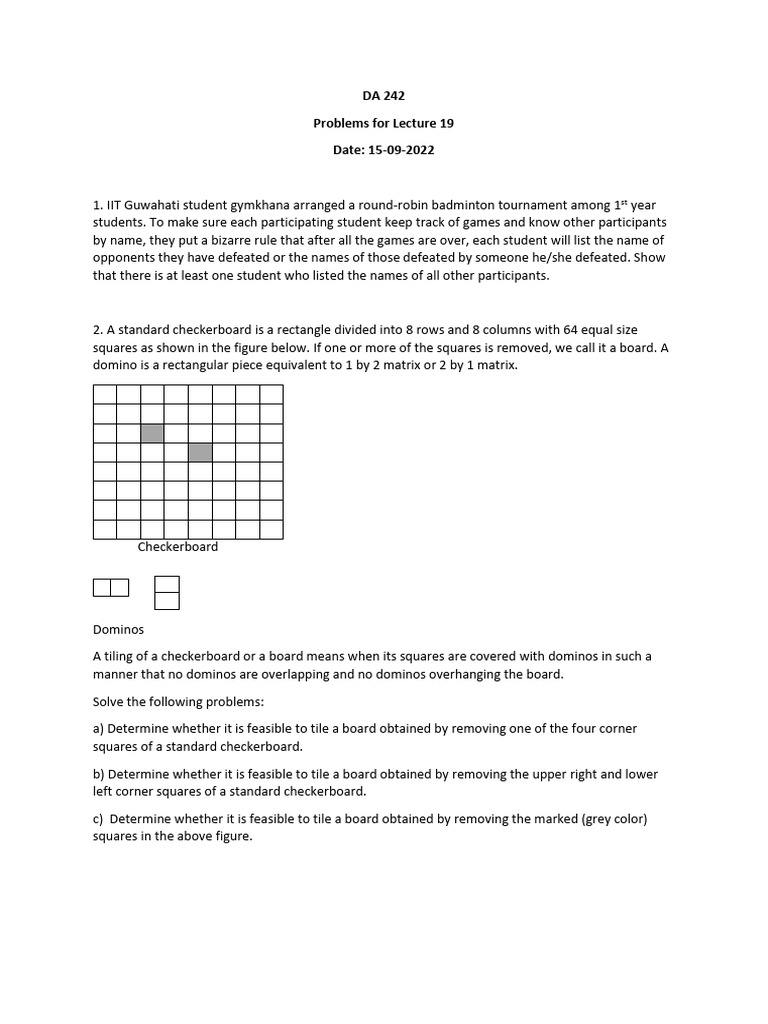 2022 09 15 Lec19 Problems | PDF