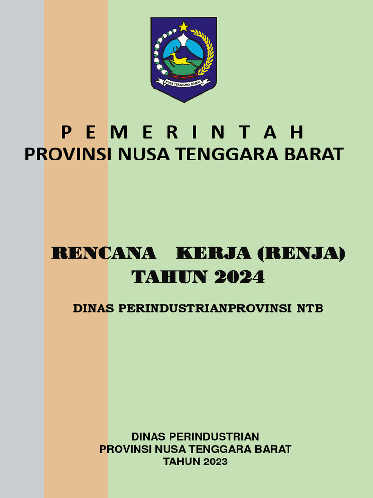Rencana Kerja Dinas Perindustrian NTB 2024 1 | PDF