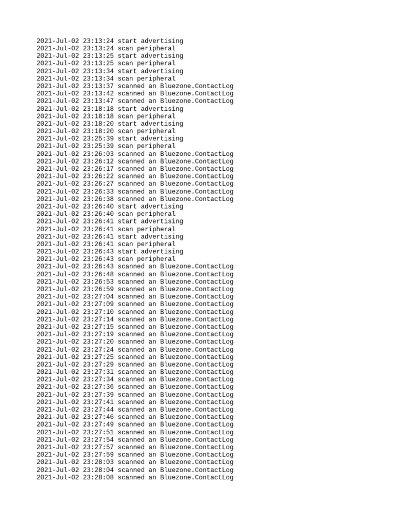 Bluetooth Activity Log | PDF