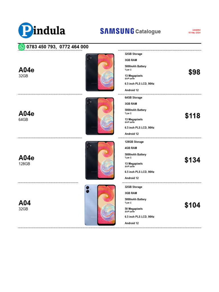 Samsung Catalogue Cash | Download Free PDF | Battery Charger | Smartphone