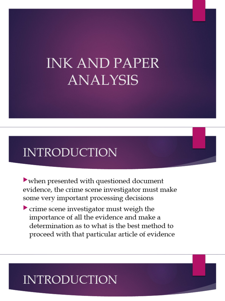 Ink and Paper Analysis Techniques | PDF | Thin Layer Chromatography | Paper