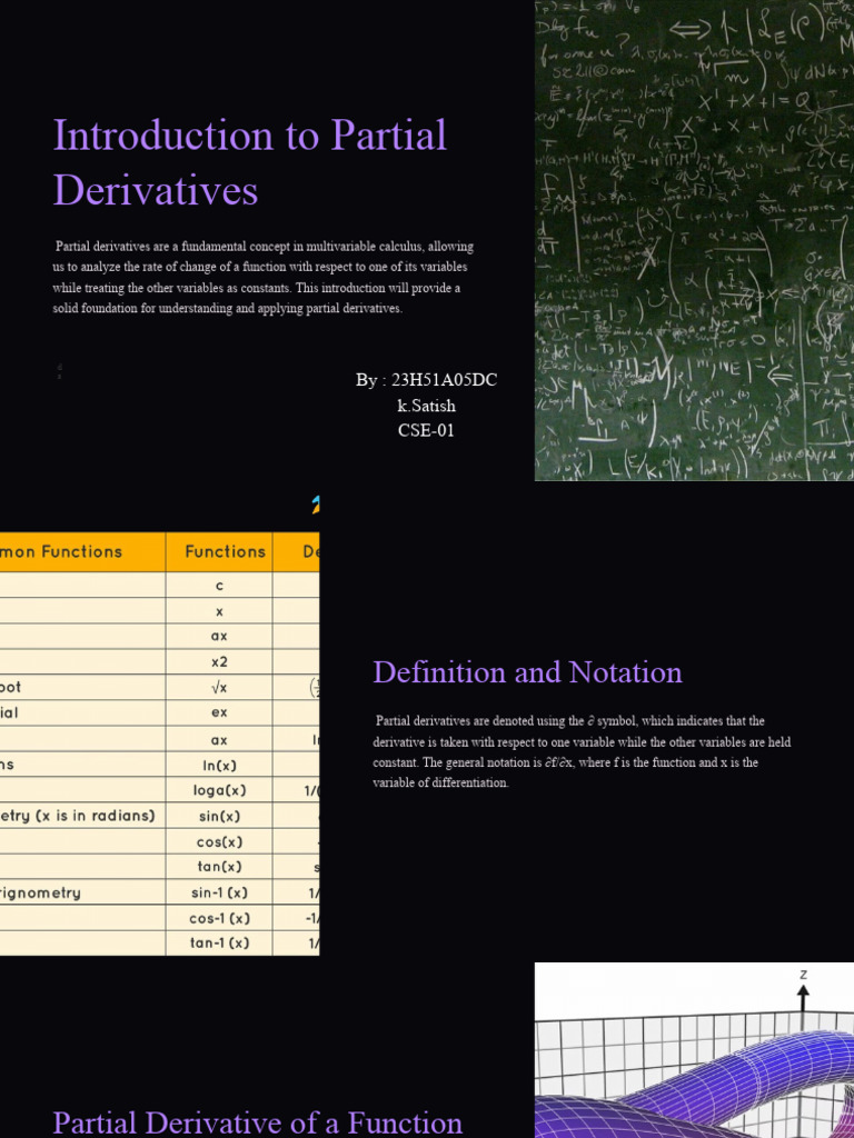 Introduction To Partial Derivatives - PPTX 20240503 224632 0000 | PDF | Derivative | Function ...