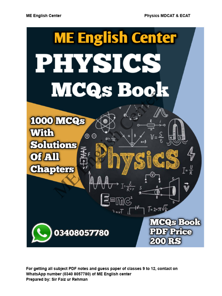 Physics MCQs Book MDCAT & ECAT / for all | Download Free PDF | Buoyancy ...