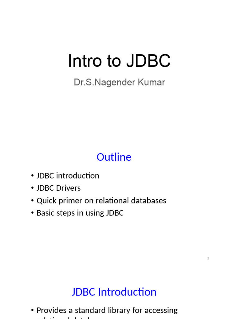 Intro To JDBC | PDF | Databases | Information Technology