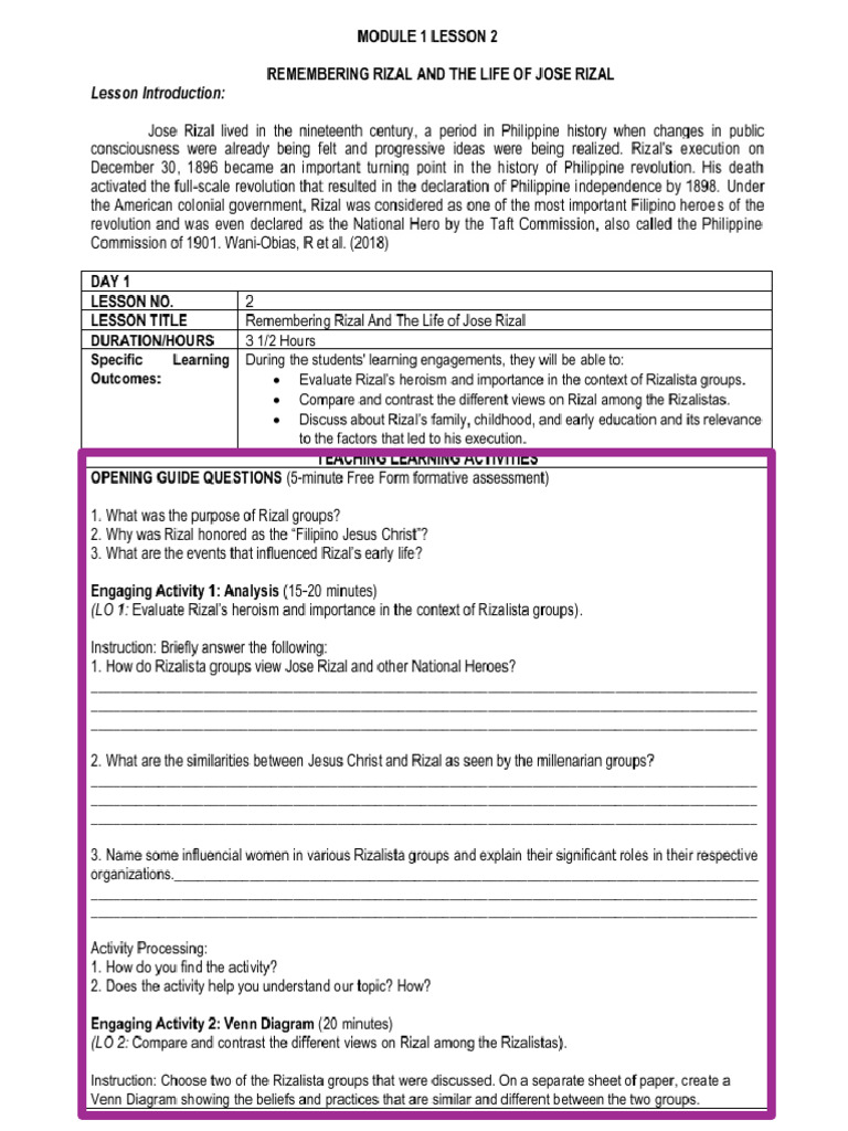 Rizal Lesson 2 | PDF