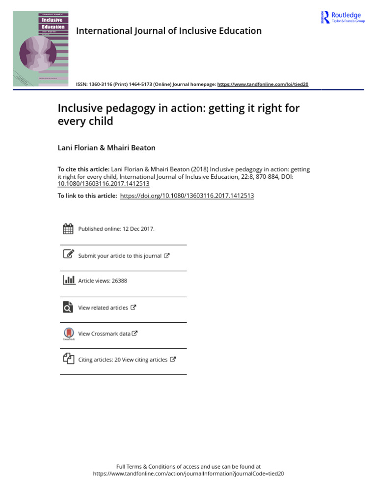 Inclusive Pedagogy in Action Getting It Right For Every Child | PDF ...