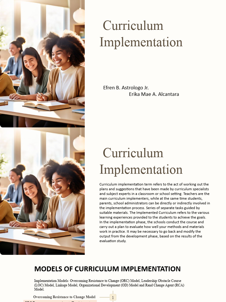 Introduction To Curriculum Implementation | PDF | Organization Development | Teachers