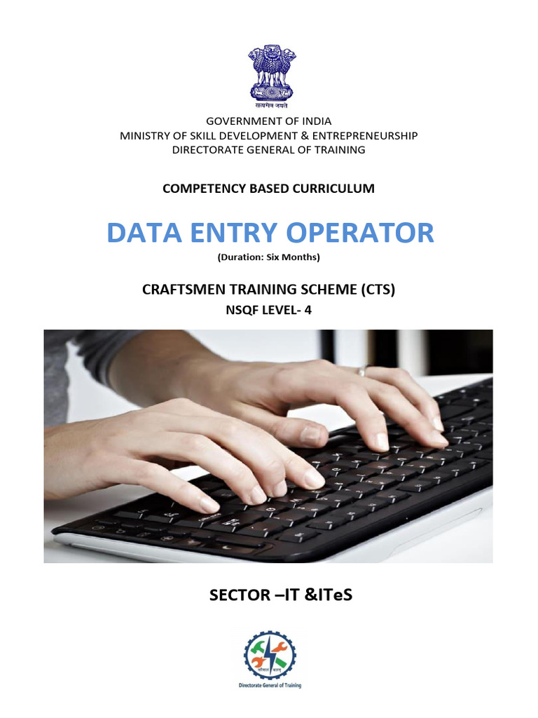 DataEntryOperator CTS1.0 NSQF-4 | PDF | Microsoft Excel | Computer Network