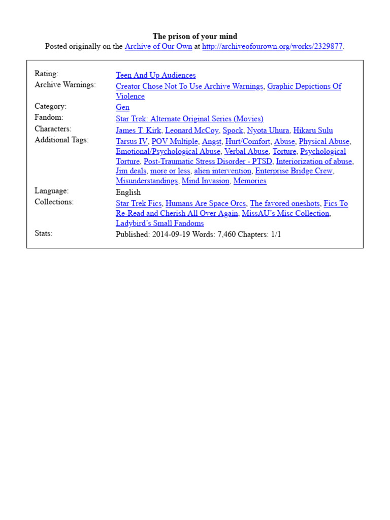 The_prison_of_your_mind | PDF | James T. Kirk | Leonard Mc Coy