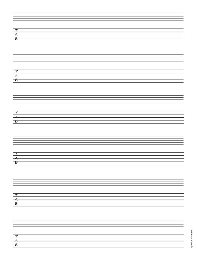 Tablature + Portée Basse 5 Cordes | PDF