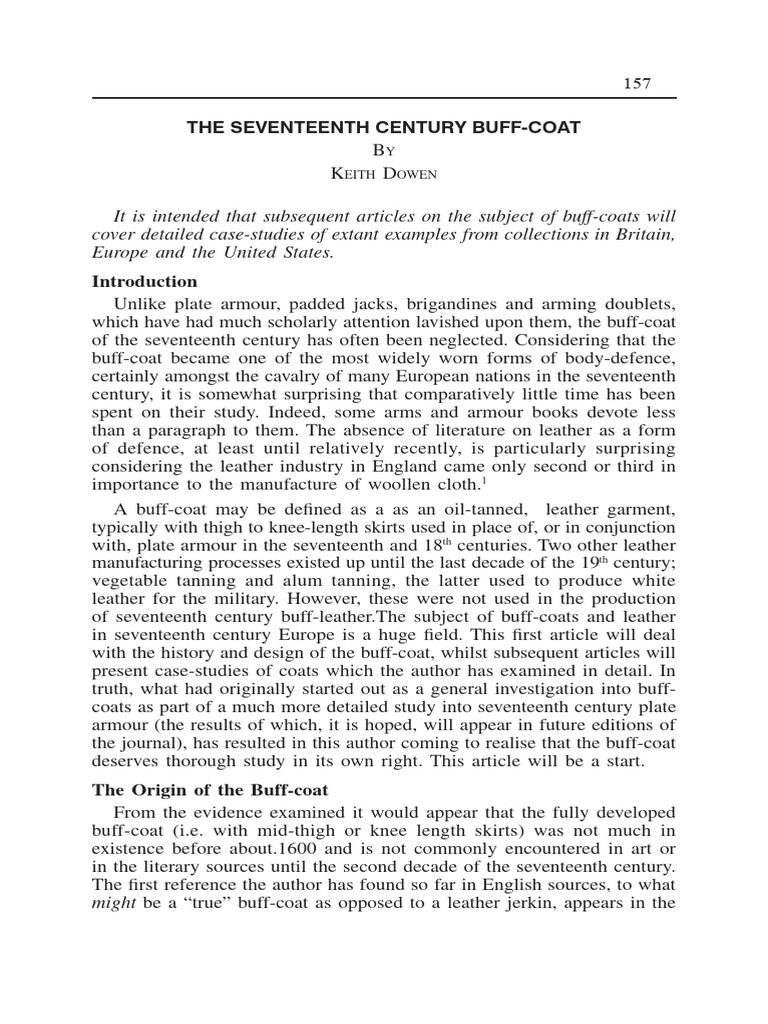 The Seventeenth Century Buff-Coat | PDF