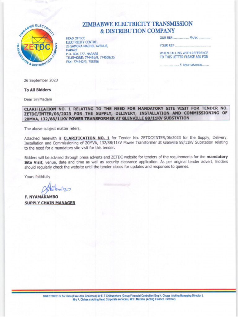 Clarification No.1 Site Visit | PDF