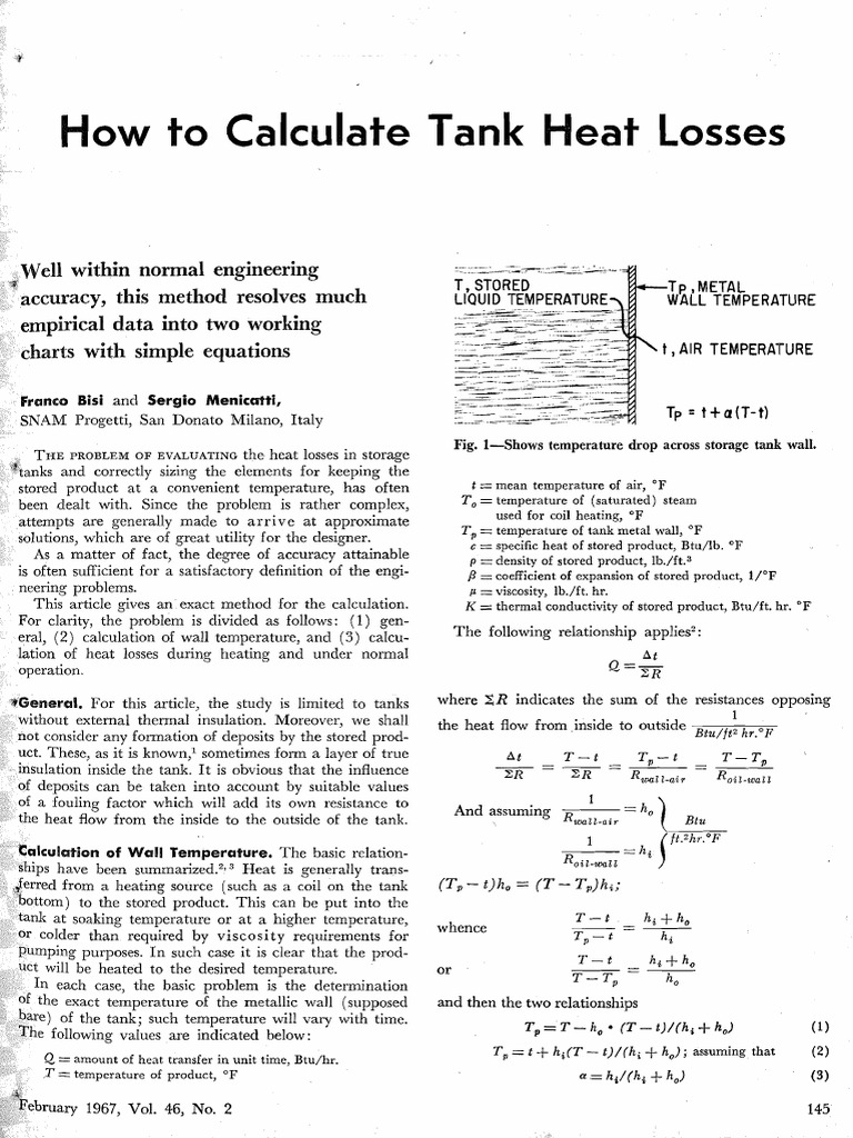 Calculate Tank Heat Losses Efficiently | PDF | Heat | Temperature
