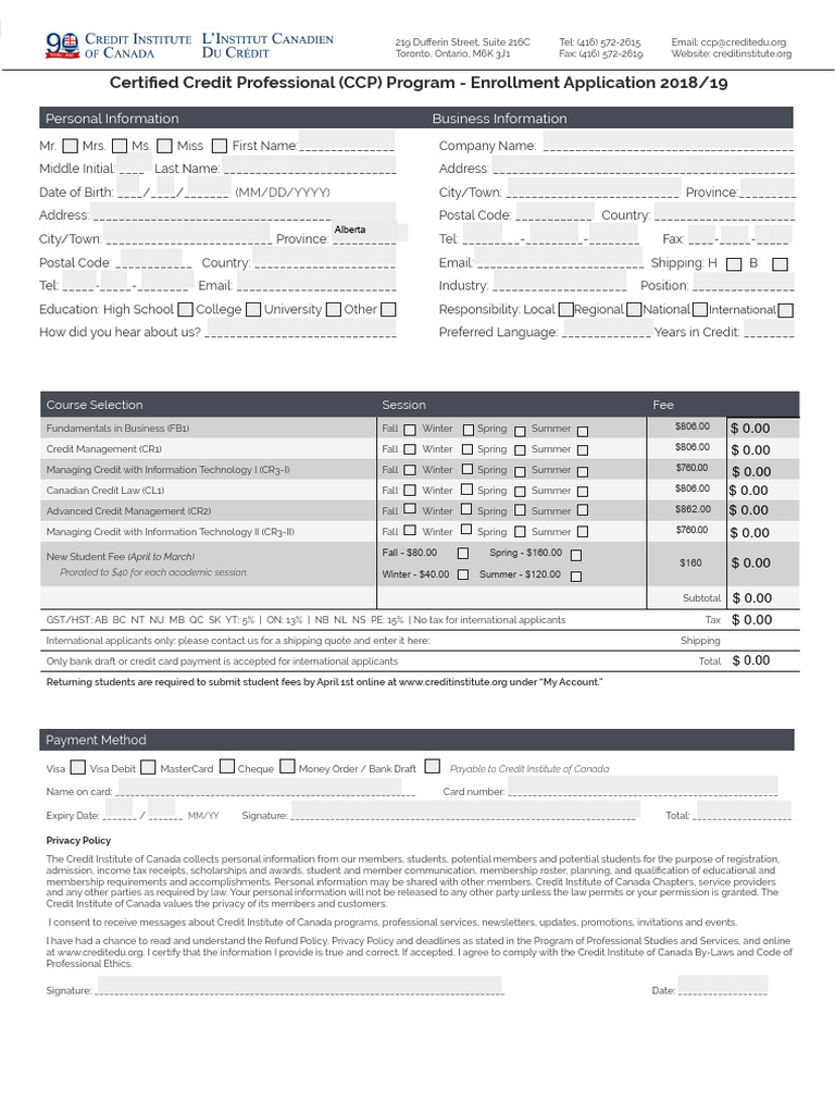 PPSS 18-19 CCP Enrollment Form-1 | PDF | Payments | Visa Inc.