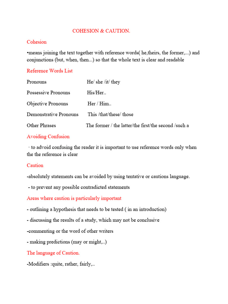 COHESION | PDF | Pronoun | Word