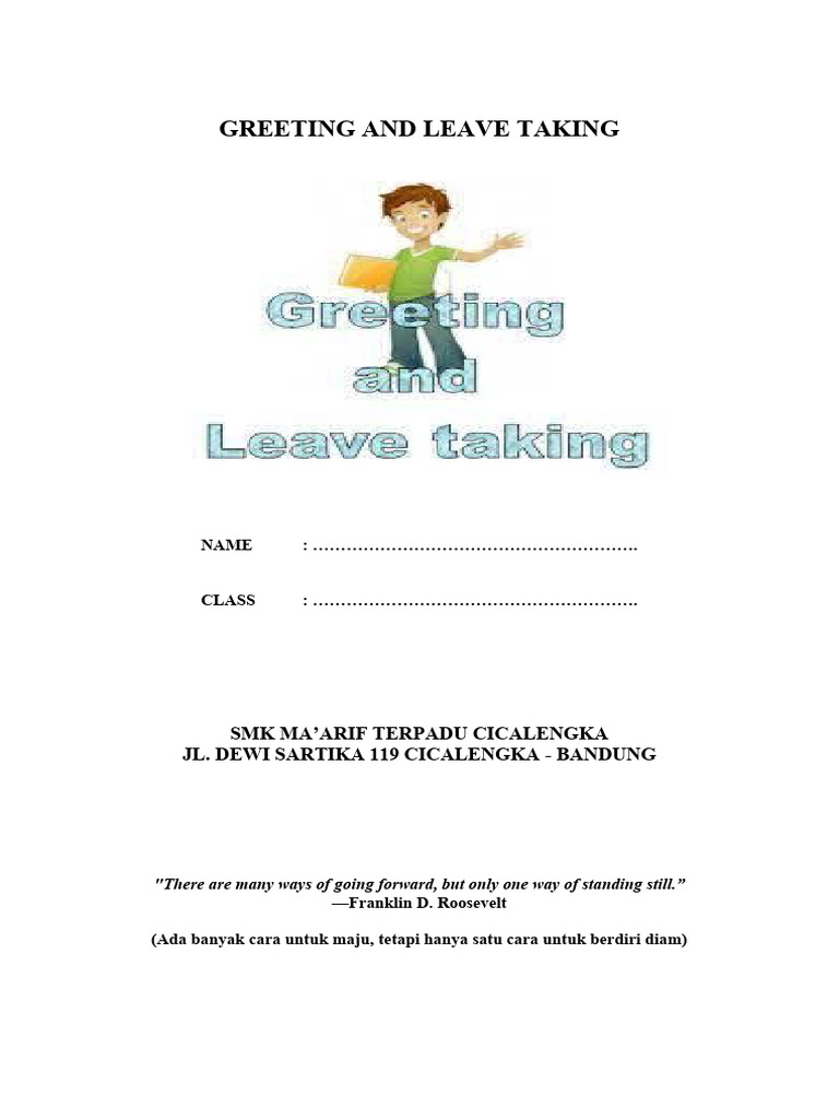 Greeting and Leave Taking | PDF | Language Arts & Discipline | Self ...