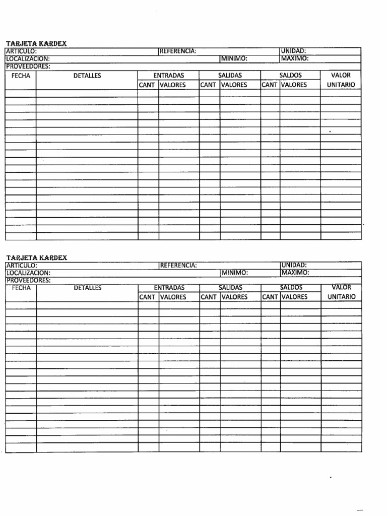Tarjeta Kardex | PDF