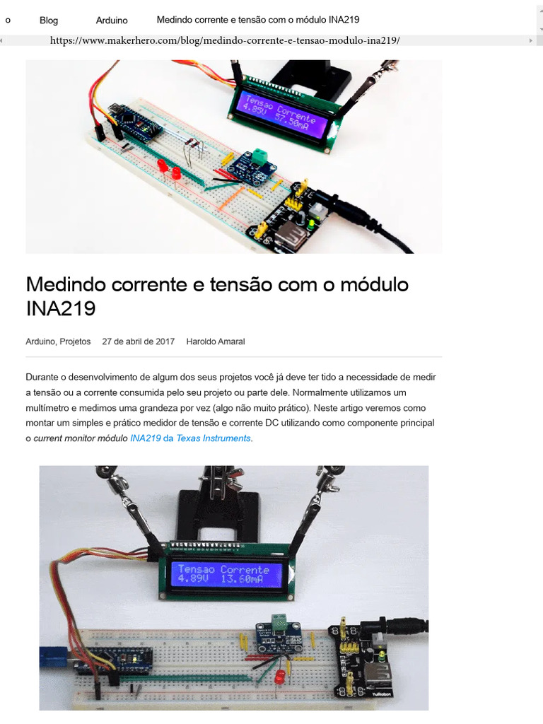 Medindo Corrente e Tensão Com o Módulo INA219 - MakerHero | Download ...