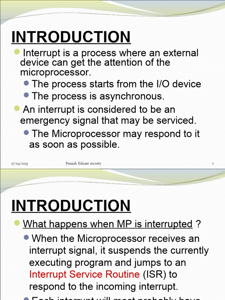 8085 Interrupts | PDF | Central Processing Unit | Computer Hardware 8085 Interrupts | PDF | Central Processing Unit | Computer Hardware