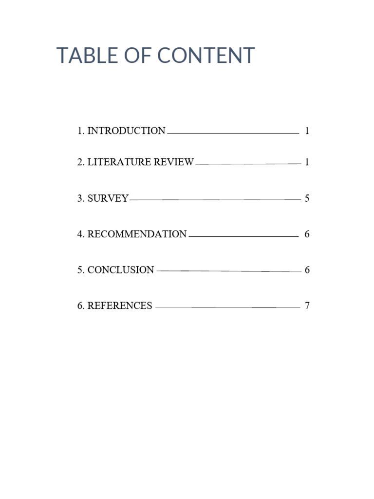 Table of Content: 1 2. Literature Review 1 | PDF | Artificial ...