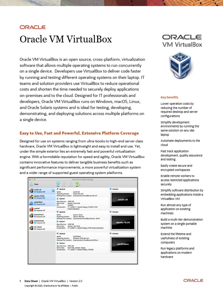 ImageGrafix - Oracle Virtualbox Datasheet | PDF | Virtual Machine ...