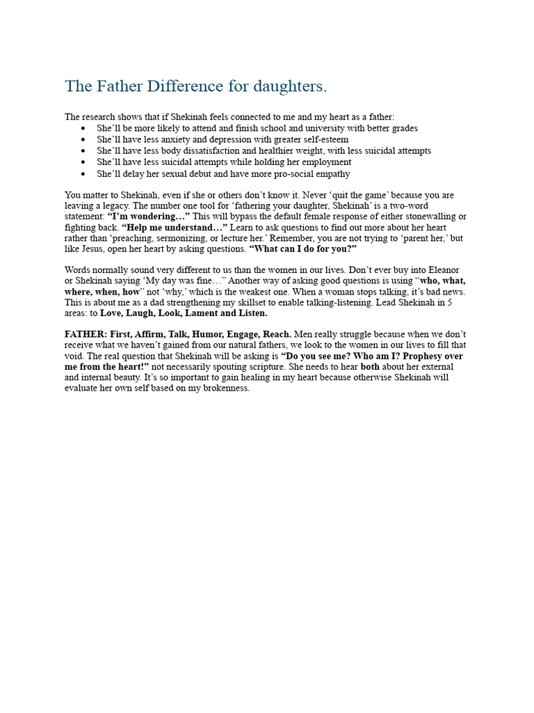 The Father-Daughter Connection Guide | PDF
