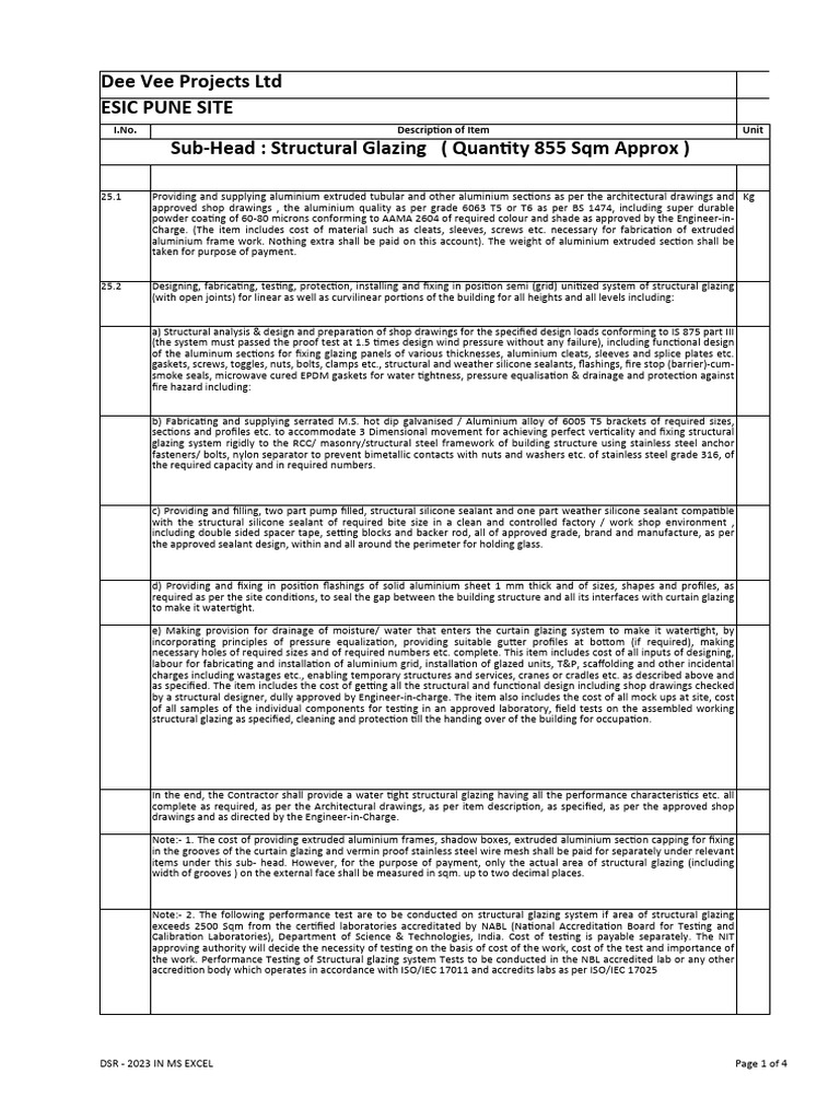 Structural Glazing Specifications Overview | PDF | Glasses | Building ...