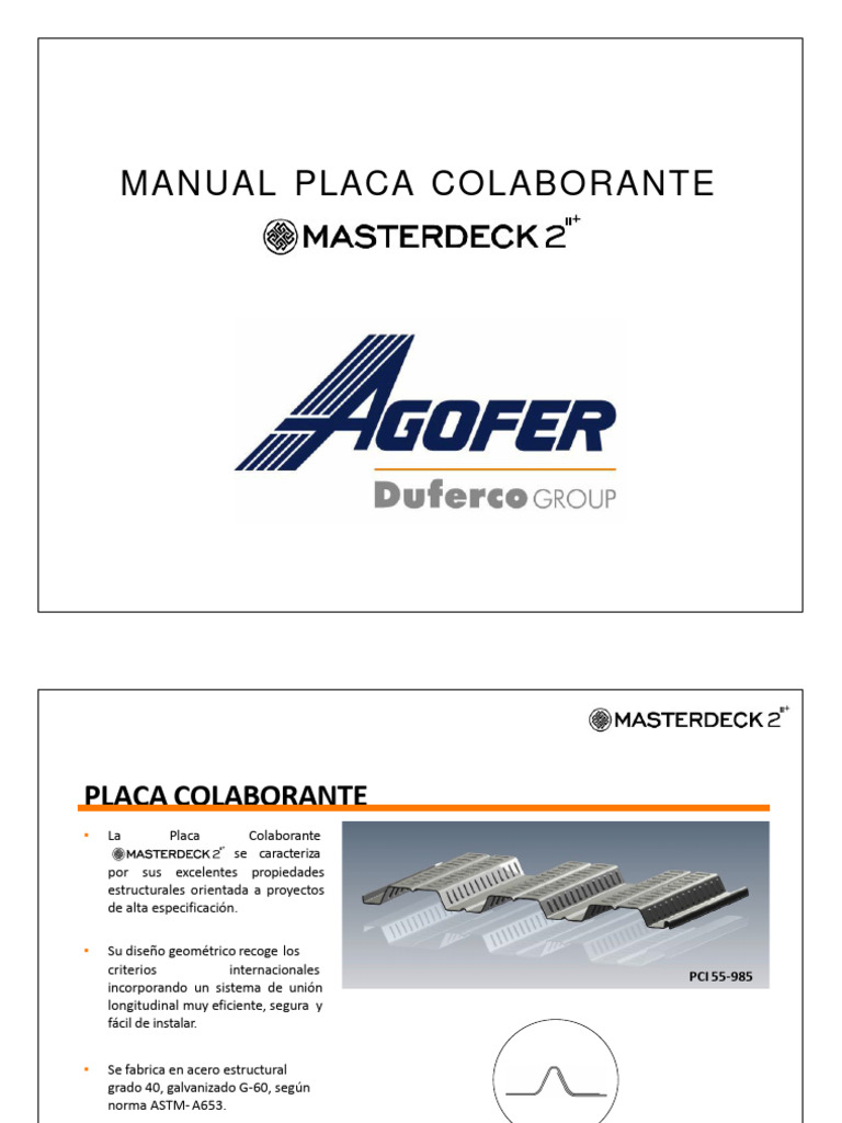 Placa Colaborante: Guía Técnica | PDF | Hormigón | Acero