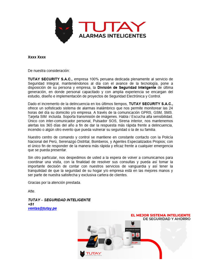 Carta de Presentacion Tutay 2024 | PDF | Ciencias sociales | Computadoras