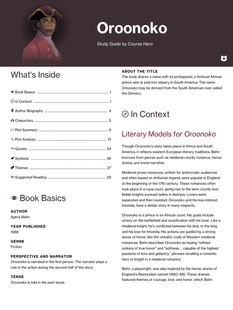 Aphra Behn - S Oroonoko | PDF | Atlantic Slave Trade | Slavery