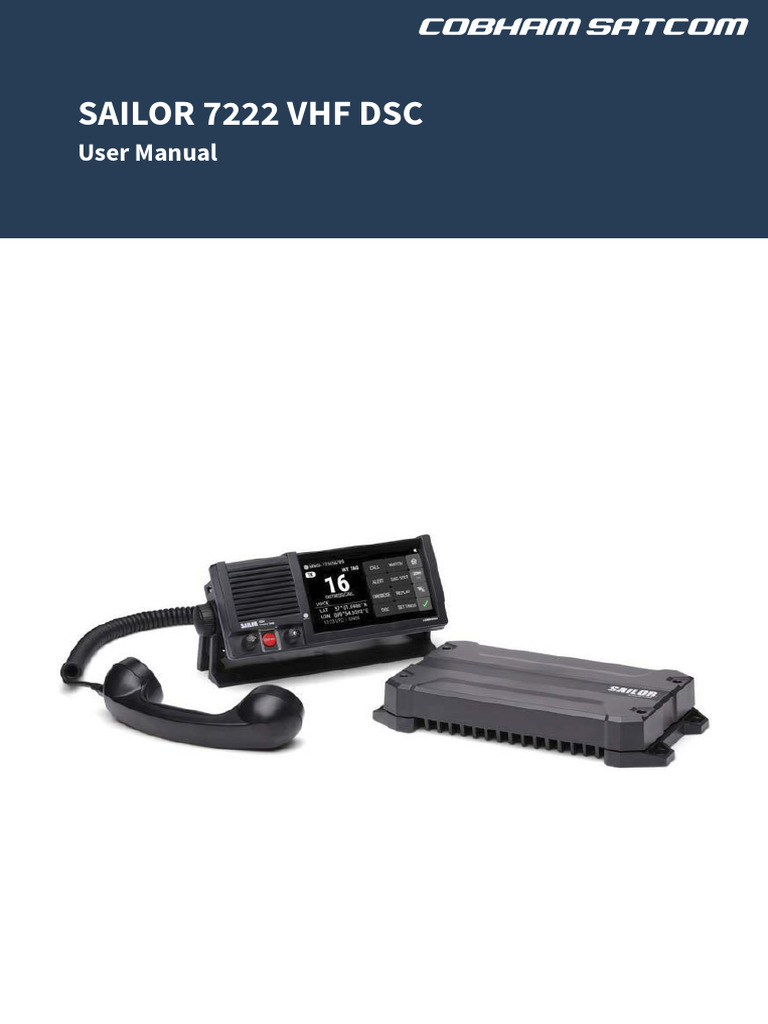 Sailor 7222 VHF DSC: User Manual | PDF | Antenna (Radio) | Radio