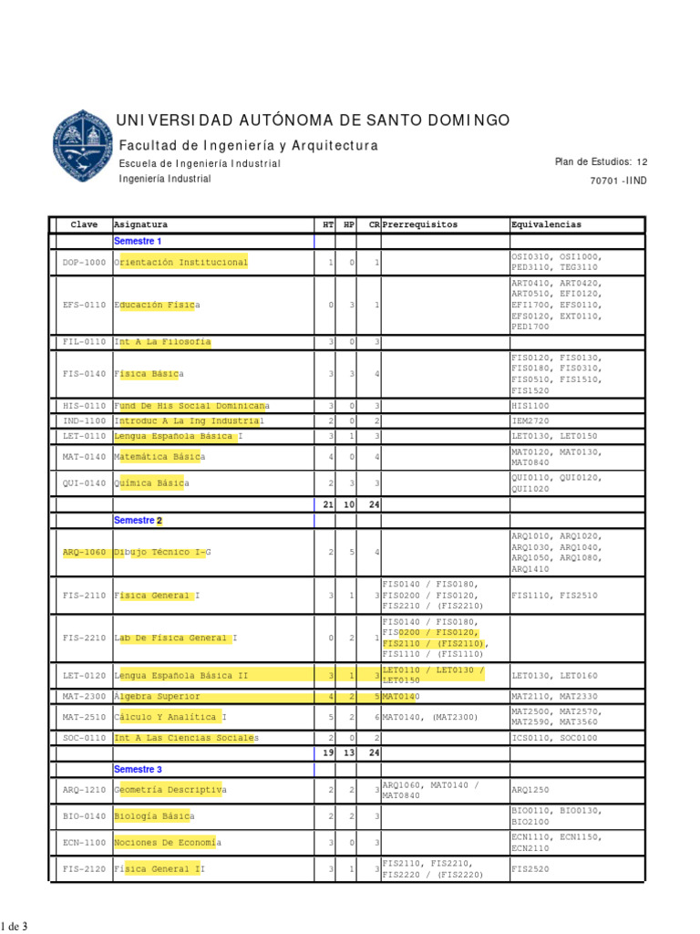Pensum Ingenieria Industrial Pdf Mecanica Clasica Ecuaciones