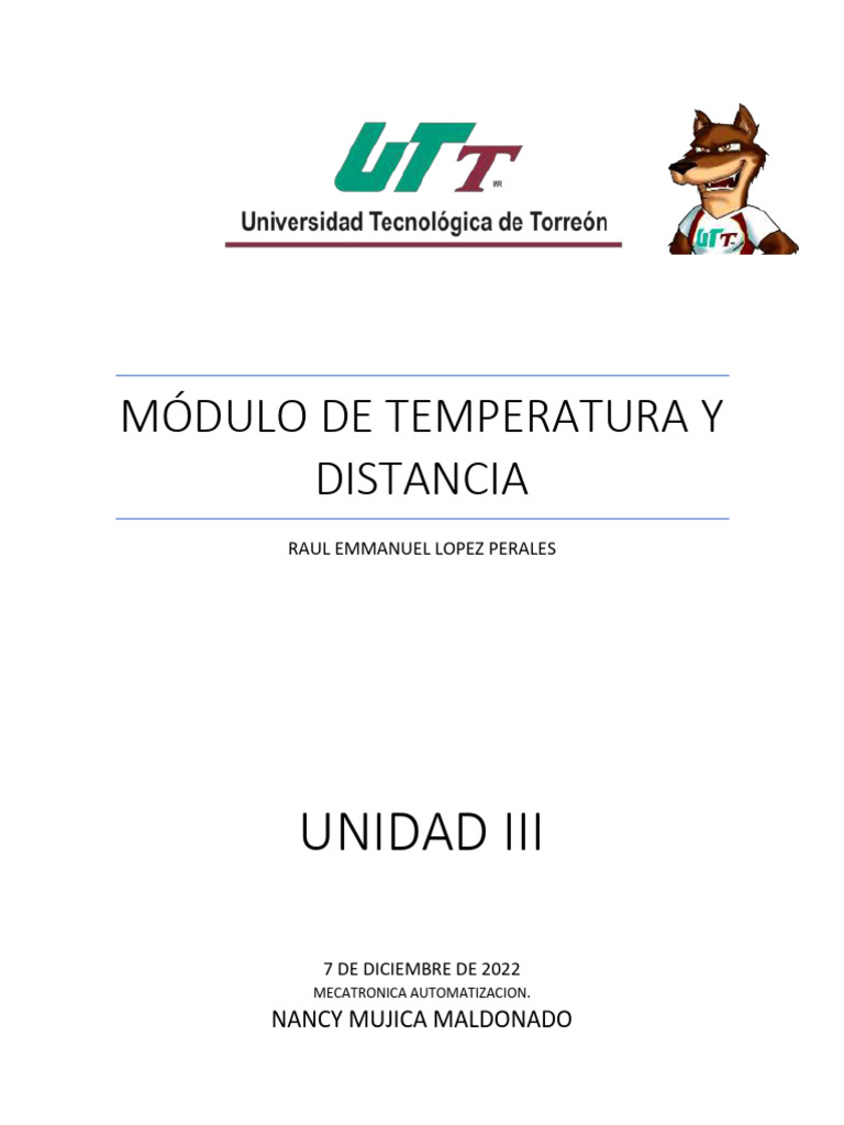 Módulo de temperatura y distancia | PDF | Arduino | Microcontrolador